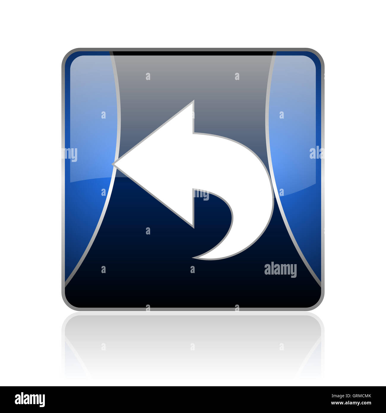 back blue square web glossy icon Stock Photo - Alamy