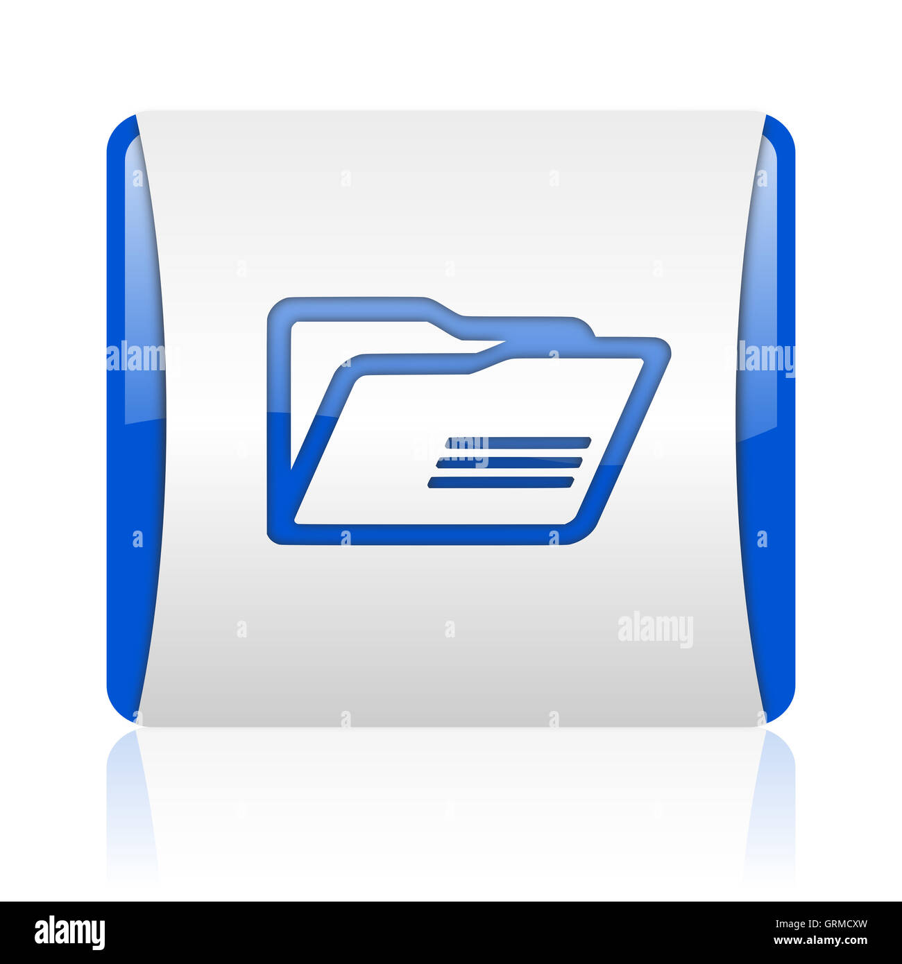 folder blue square web glossy icon Stock Photo - Alamy