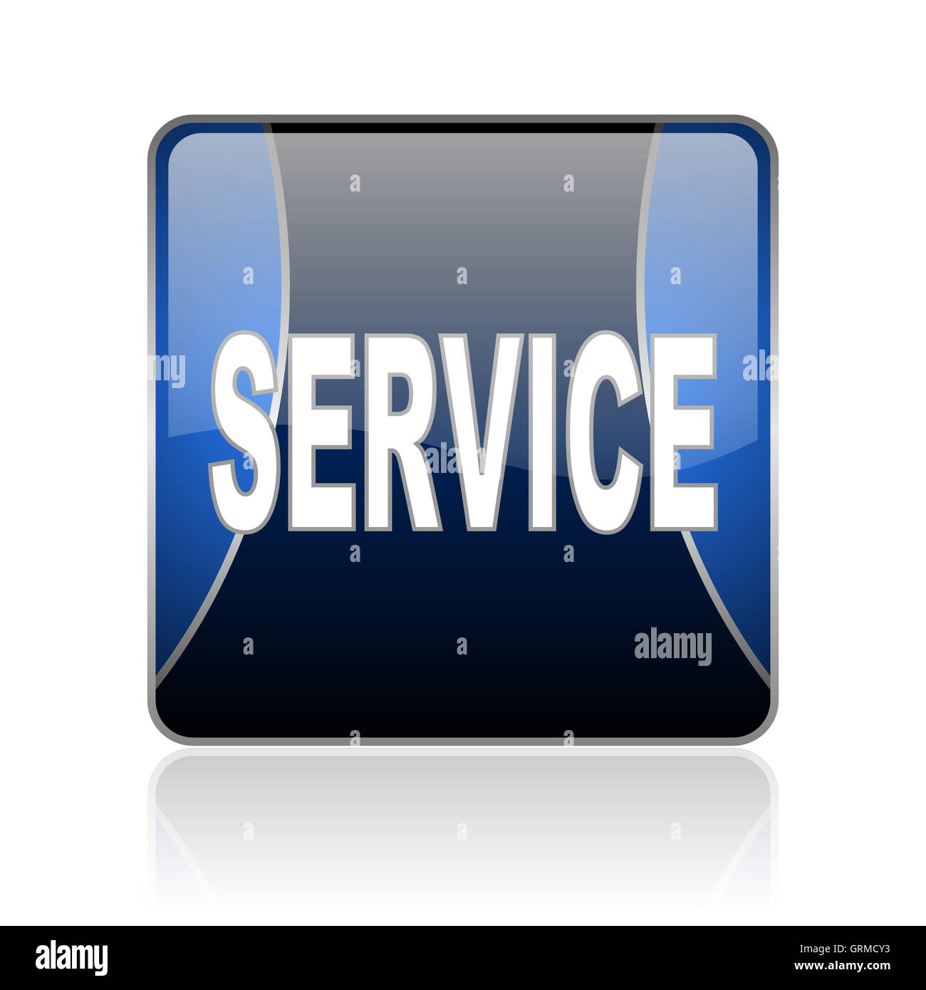 service blue square web glossy icon Stock Photo - Alamy