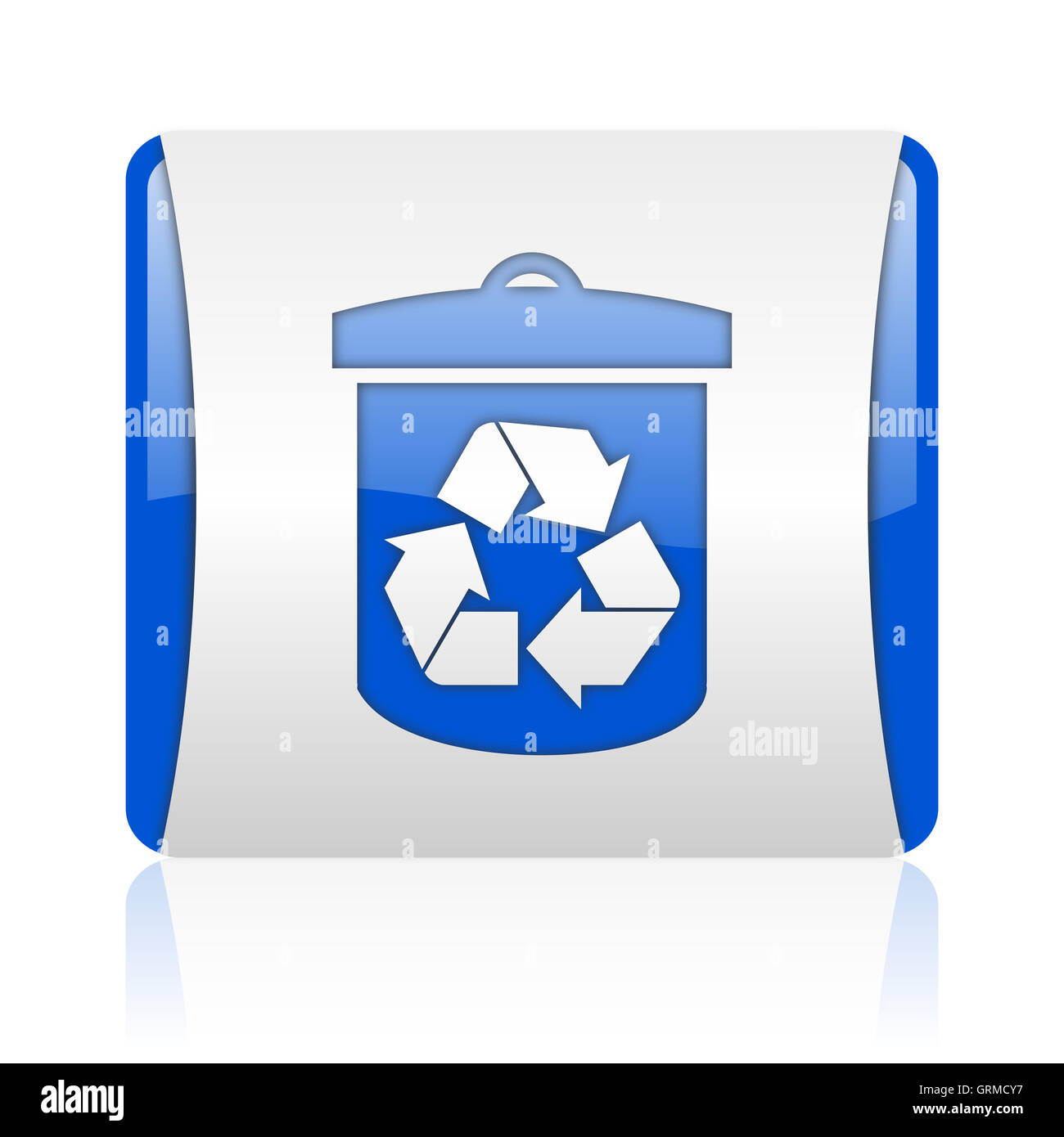 recycle blue square web glossy icon Stock Photo - Alamy