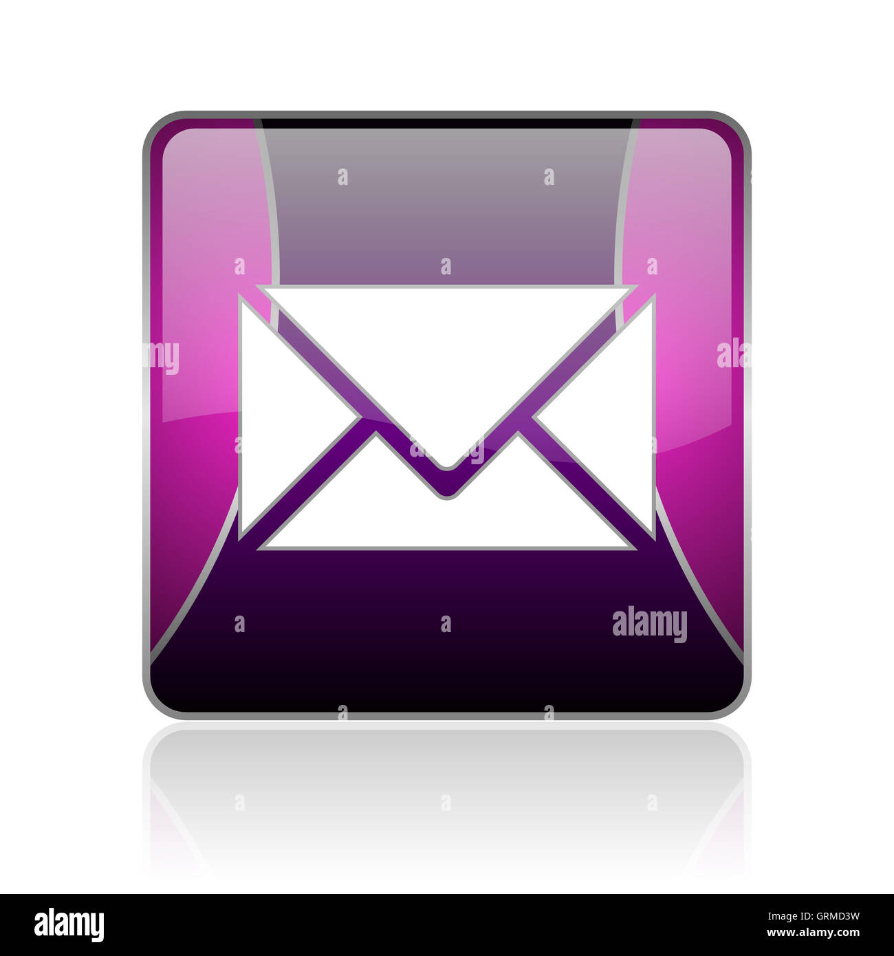 mail violet square web glossy icon Stock Photo - Alamy