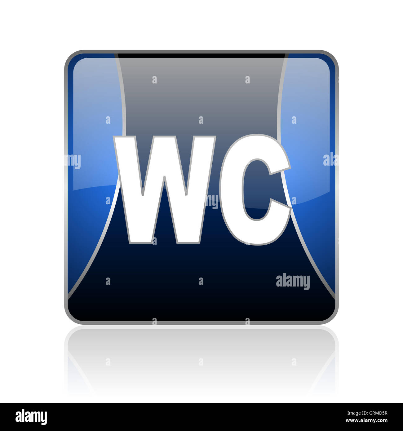 wc blue square web glossy icon Stock Photo - Alamy