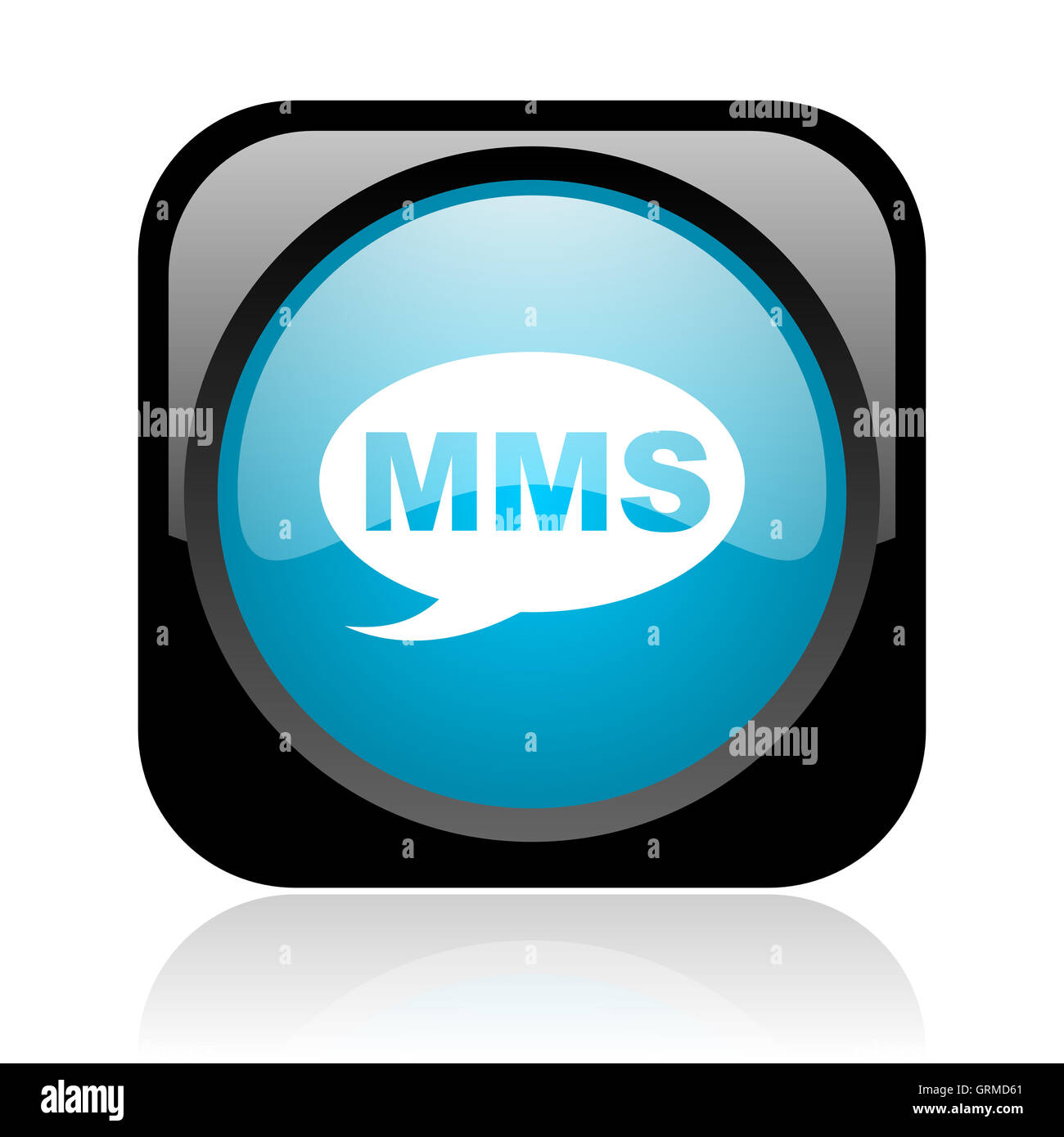 mms black and blue square web glossy icon Stock Photo - Alamy