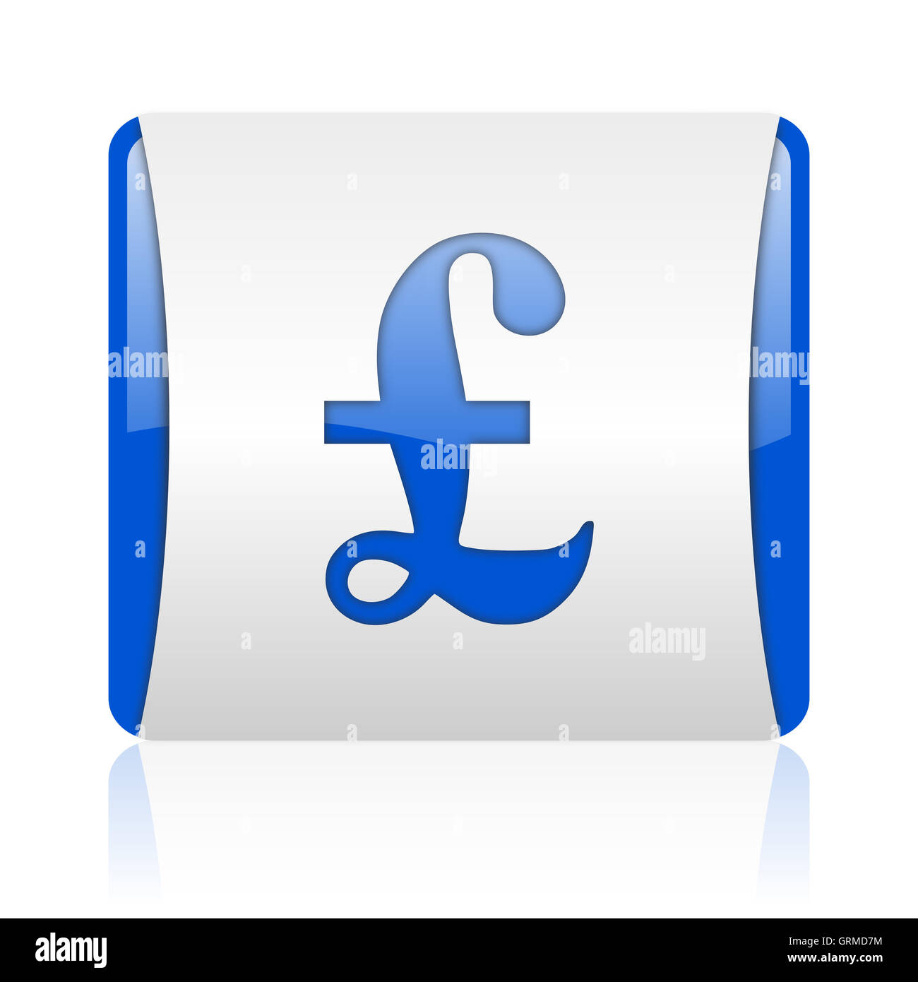 Pound icon glossy blue hi-res stock photography and images - Alamy
