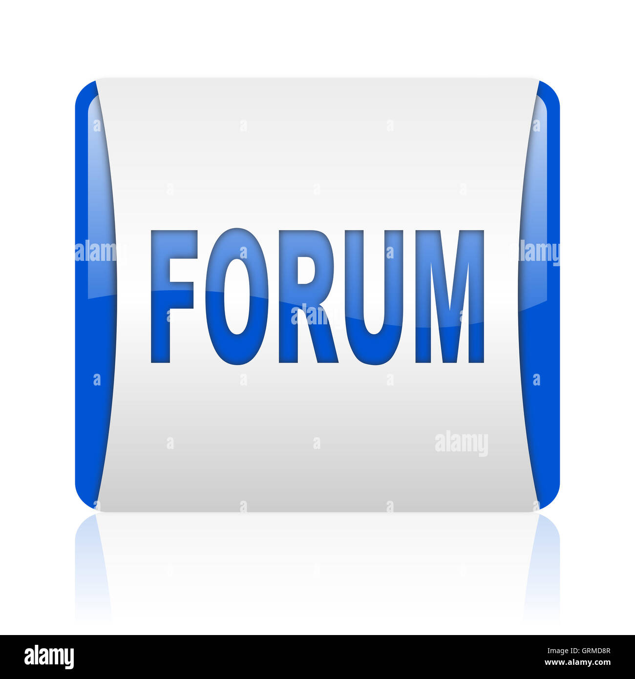 forum blue square web glossy icon Stock Photo - Alamy