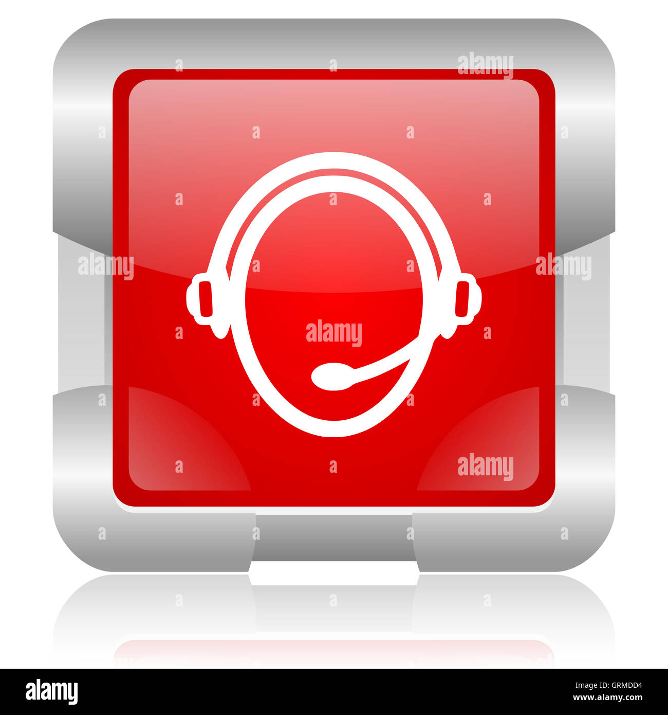 customer service red square web glossy icon Stock Photo - Alamy