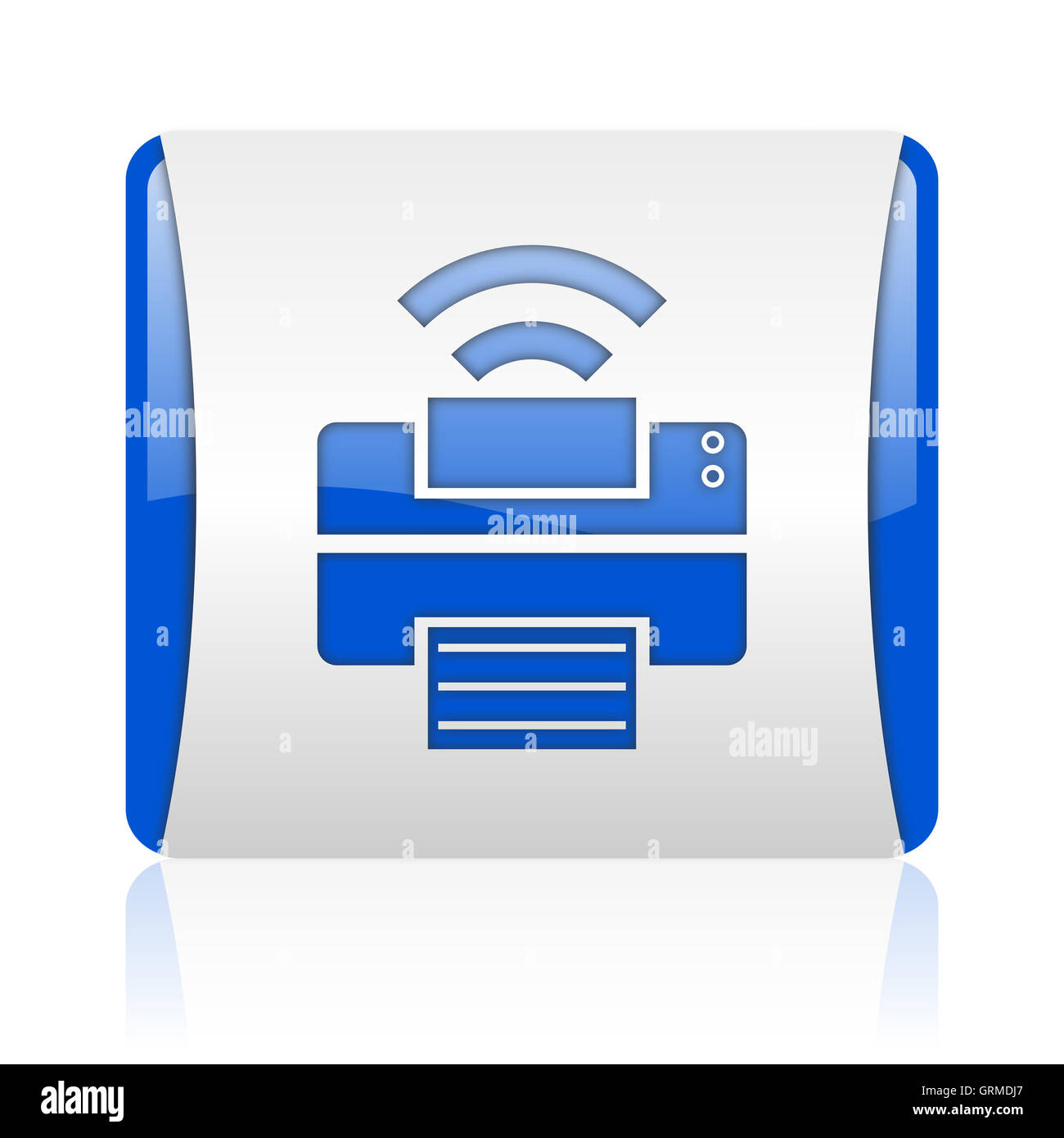 print blue square web glossy icon Stock Photo - Alamy