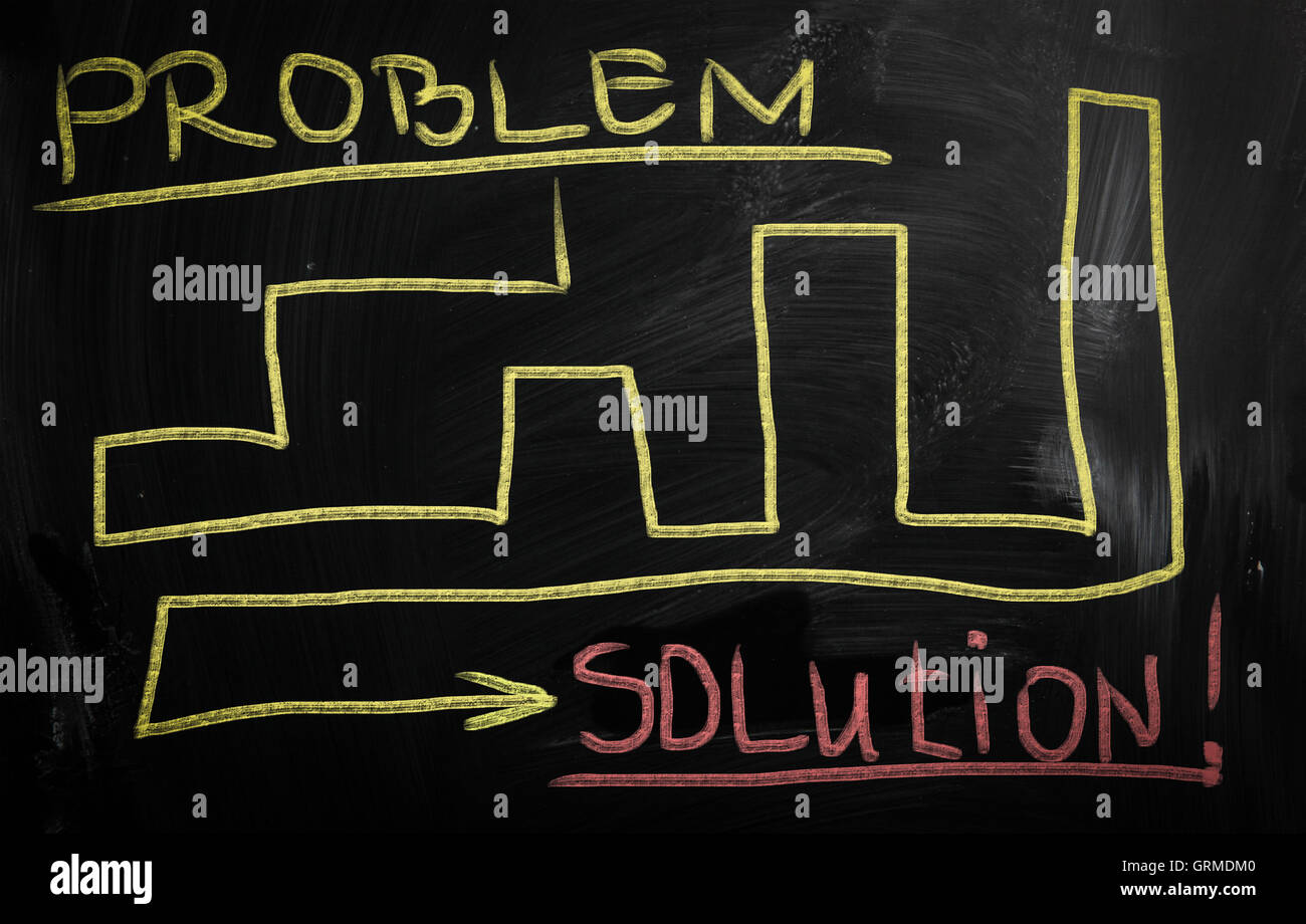 Blackboard problems solution hi-res stock photography and images - Alamy