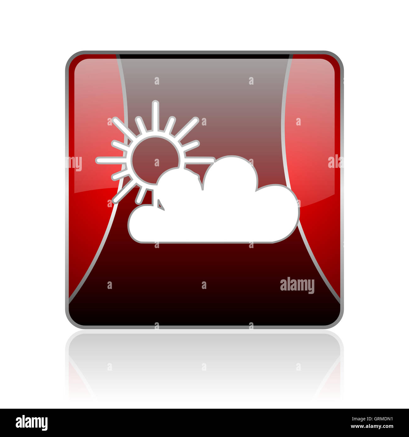 weather forecast red square web glossy icon Stock Photo - Alamy