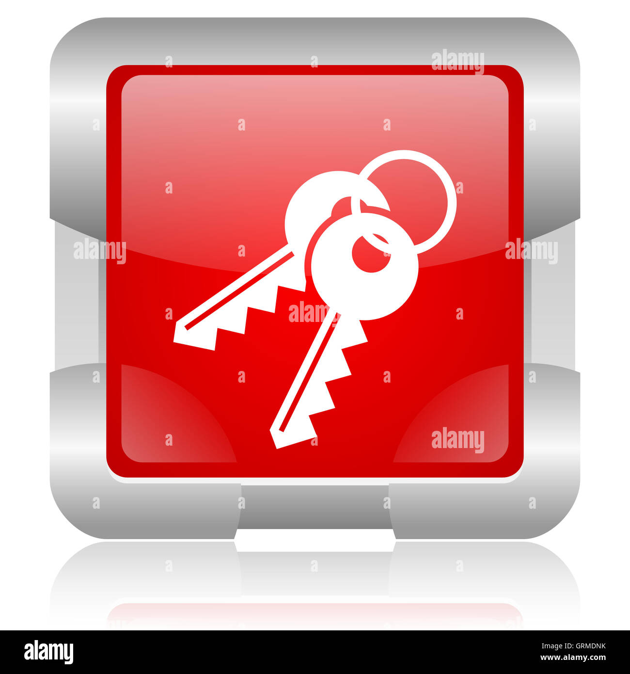 keys red square web glossy icon Stock Photo - Alamy