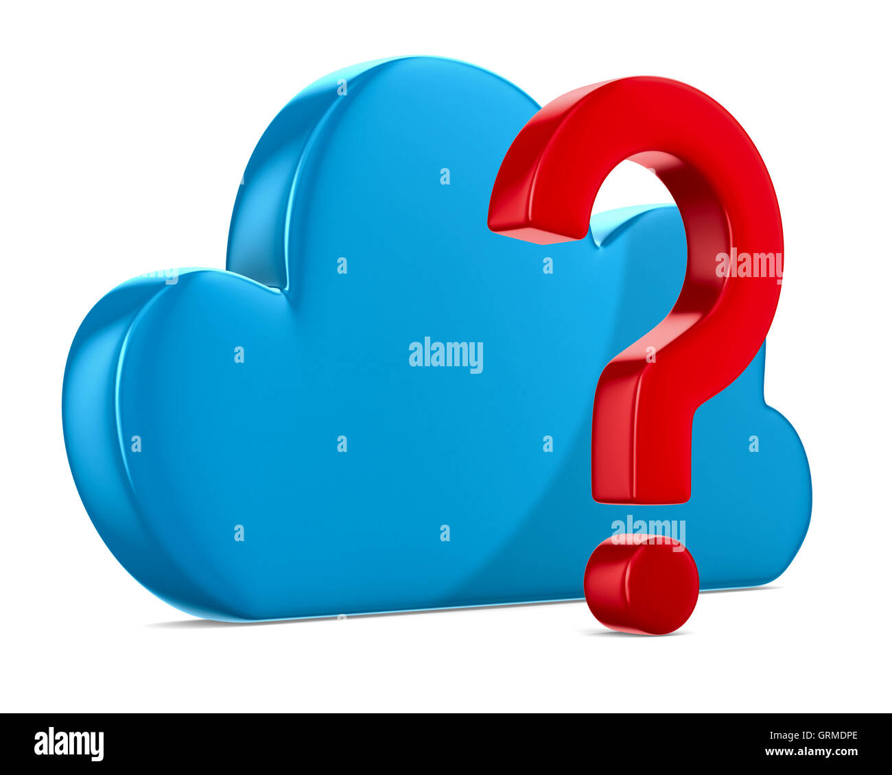 Cloud and question on white background. Isolated 3D image Stock Photo ...