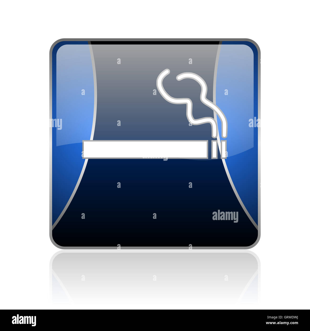 smoking blue square web glossy icon Stock Photo - Alamy