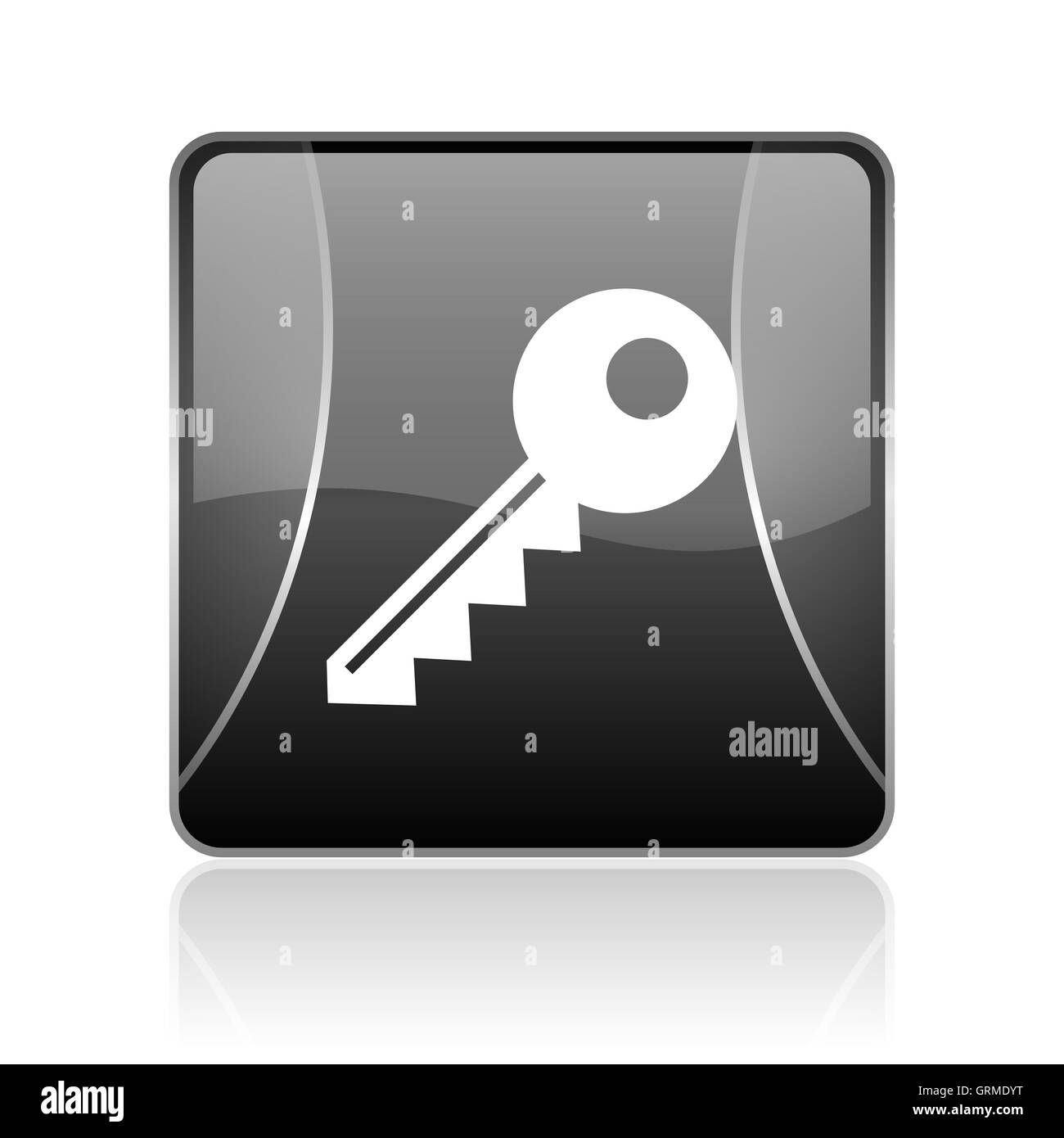 key black square web glossy icon Stock Photo - Alamy