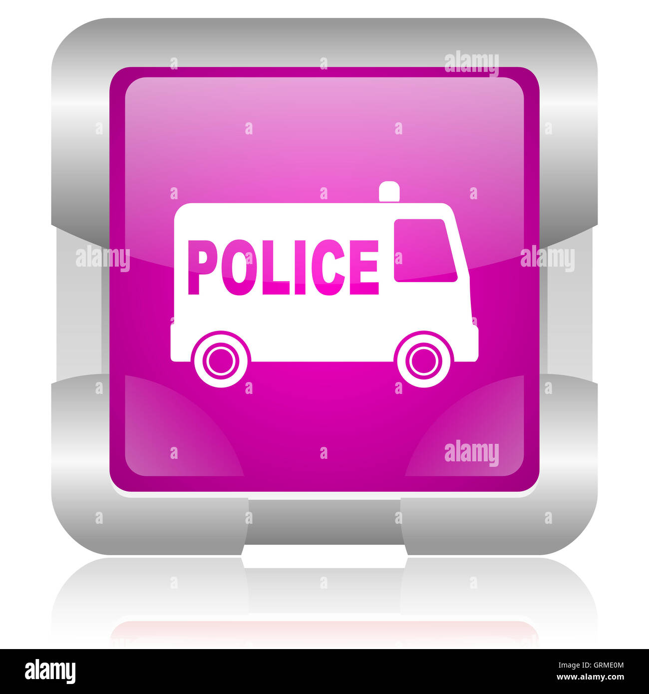 police pink square web glossy icon Stock Photo - Alamy