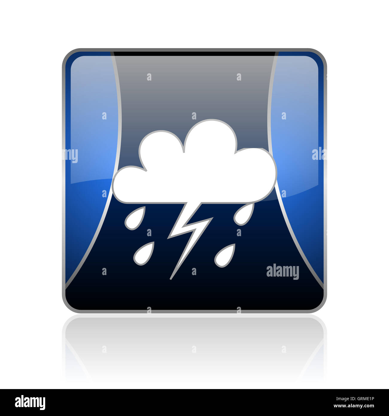 weather forecast blue square web glossy icon Stock Photo - Alamy