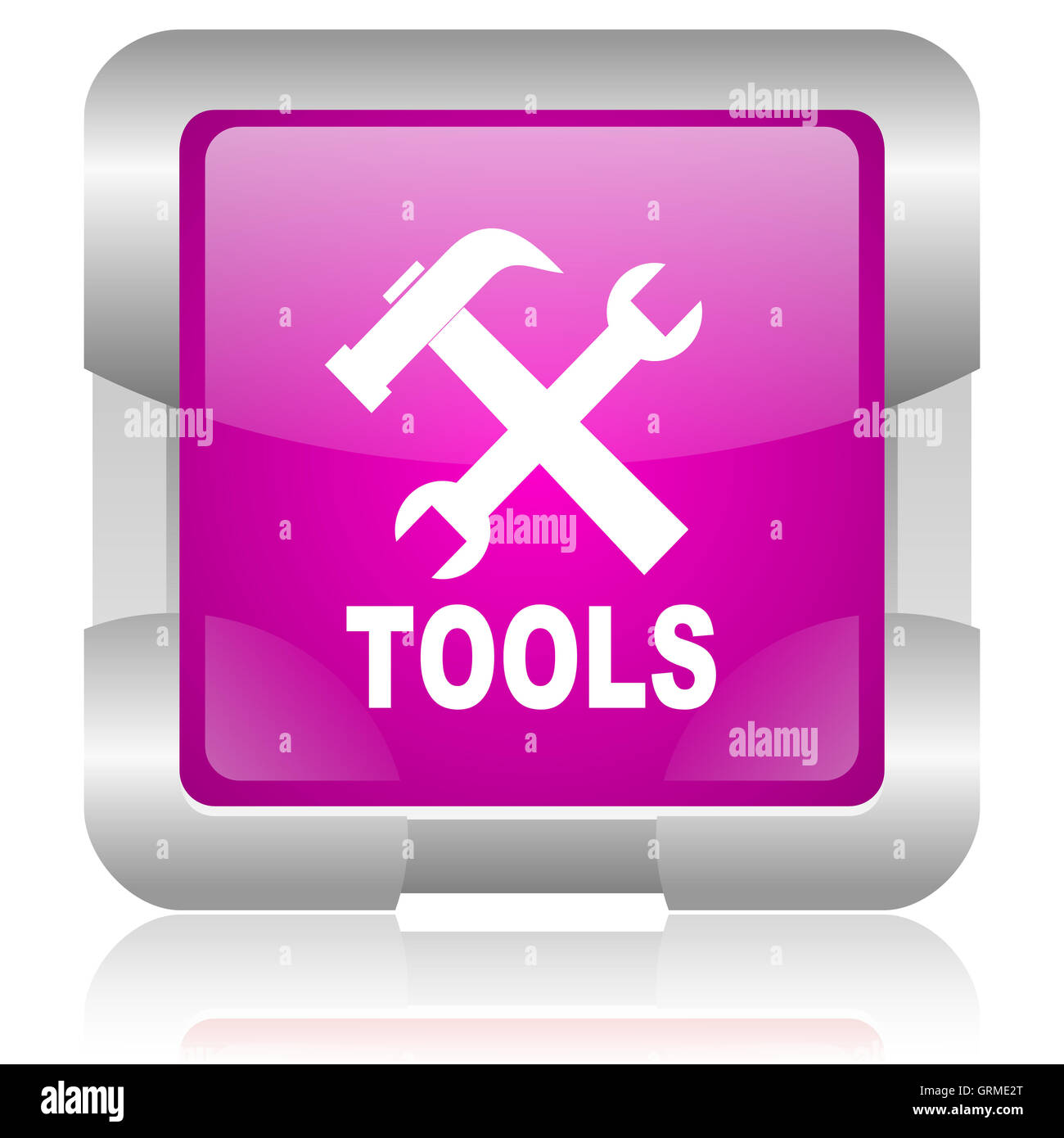 tools pink square web glossy icon Stock Photo - Alamy