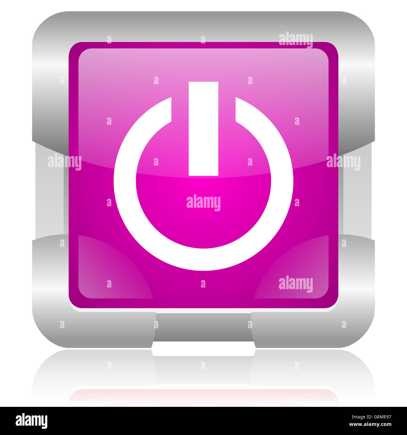 power pink square web glossy icon Stock Photo - Alamy