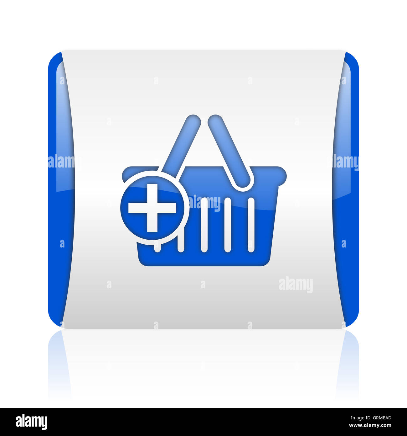 shopping cart blue square web glossy icon Stock Photo - Alamy