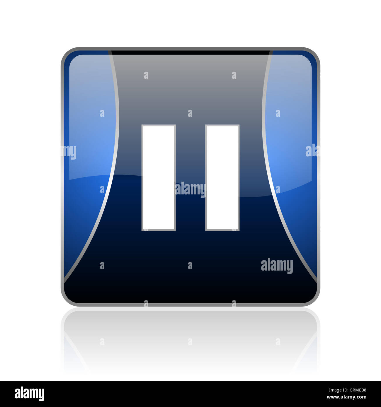 pause blue square web glossy icon Stock Photo - Alamy