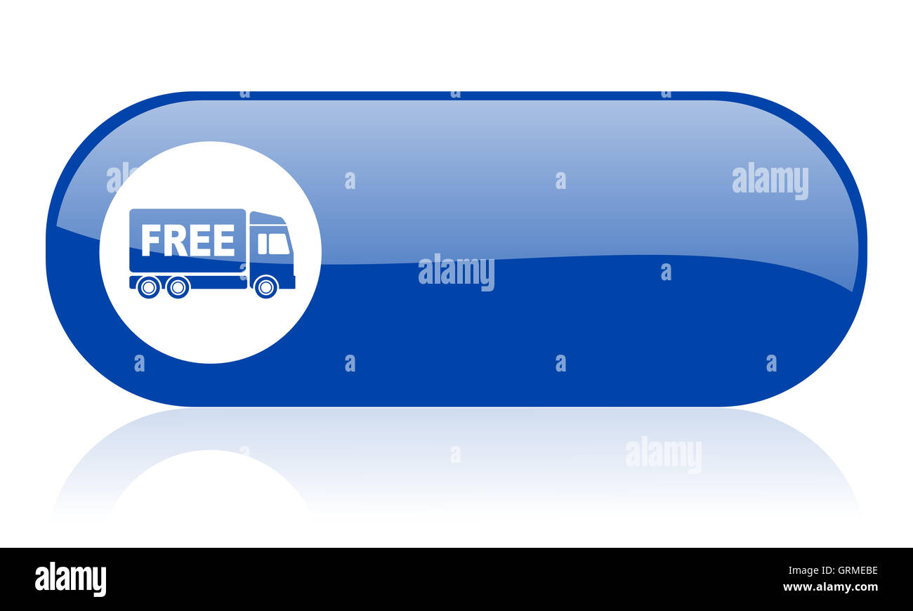 free delivery blue web glossy icon Stock Photo - Alamy