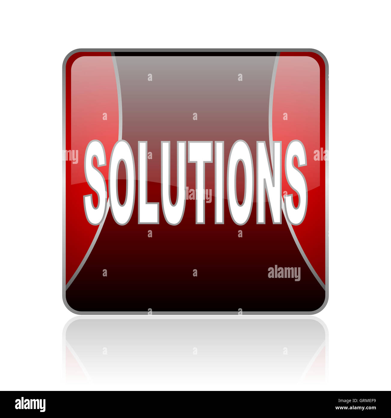 solutions red square web glossy icon Stock Photo - Alamy