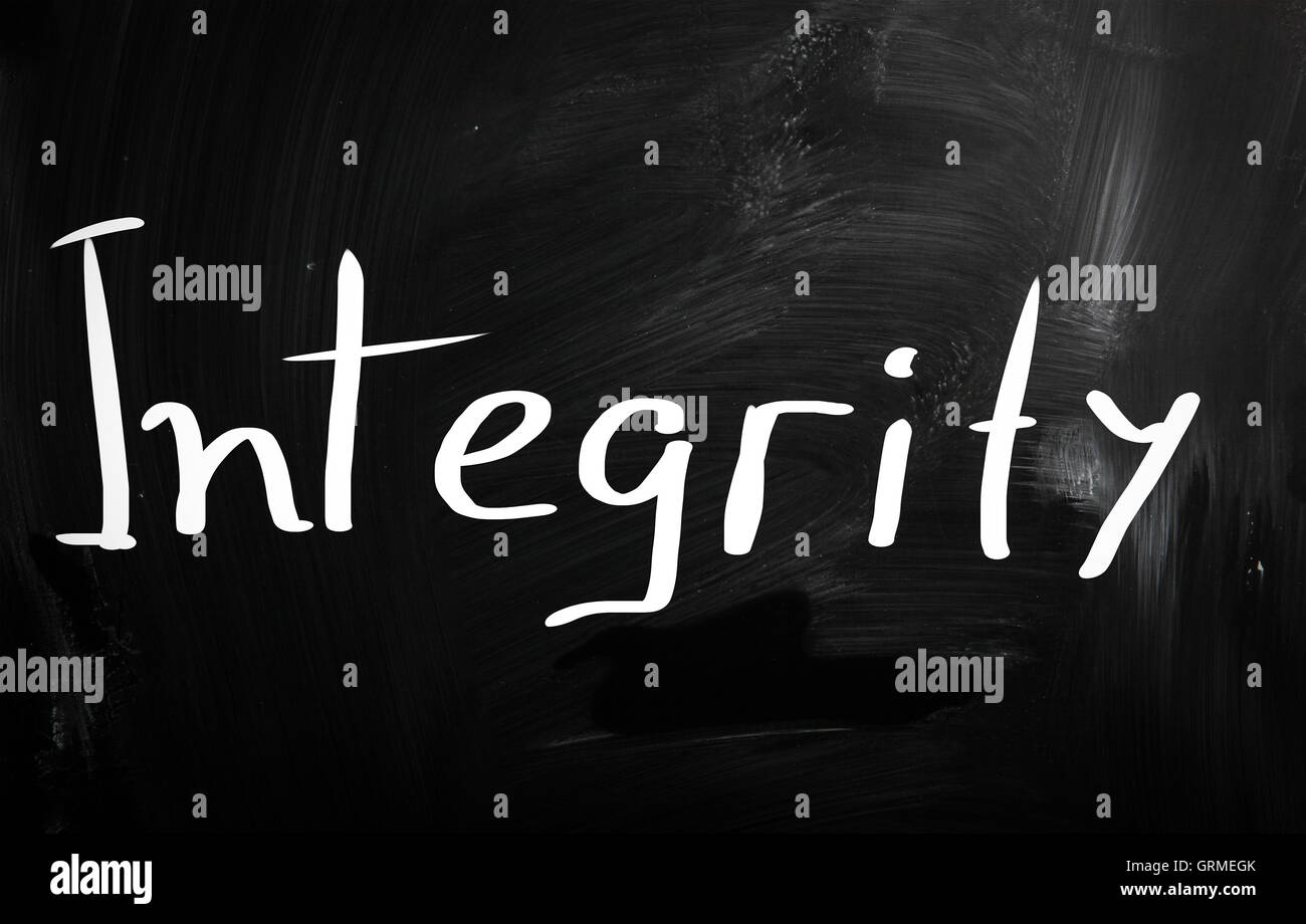 Integrity word white chalk hi-res stock photography and images - Alamy