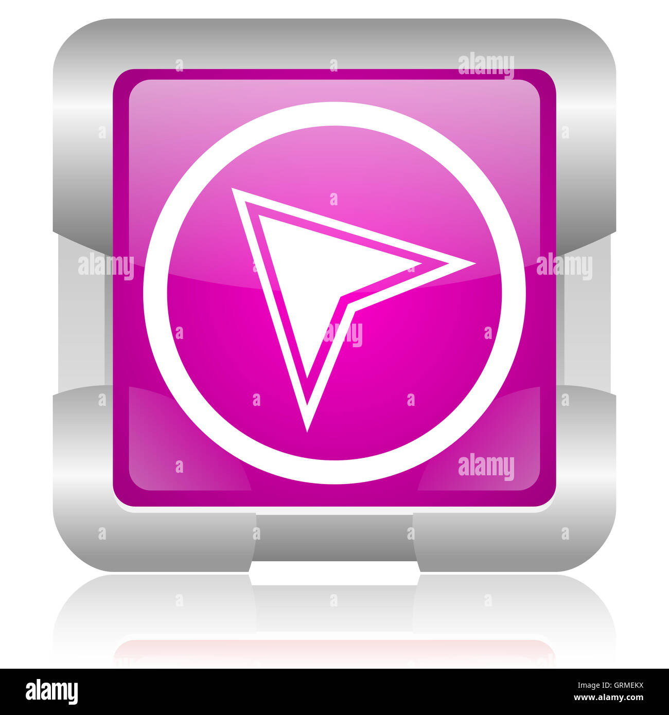 navigation pink square web glossy icon Stock Photo - Alamy