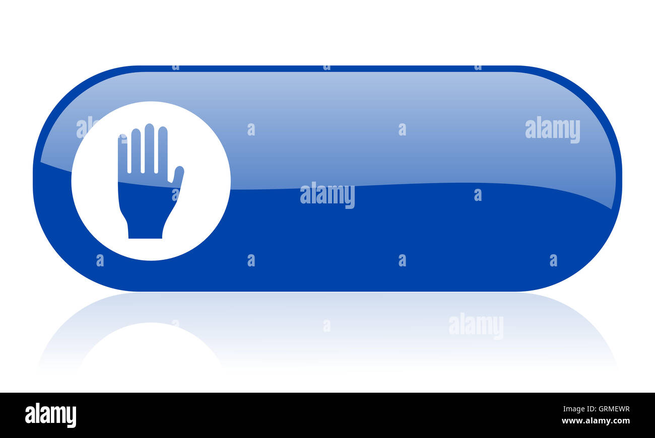stop blue web glossy icon Stock Photo - Alamy