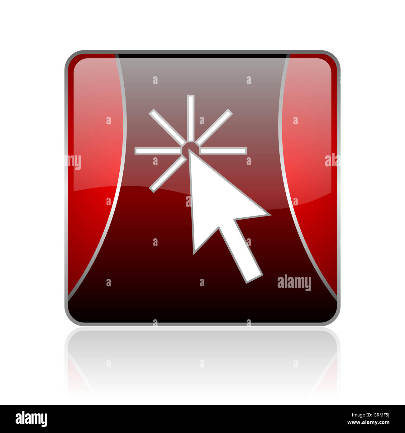 click here red square web glossy icon Stock Photo - Alamy
