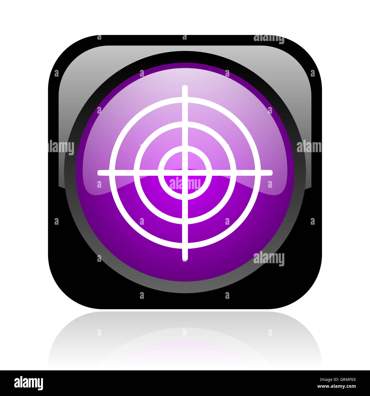 target black and violet square web glossy icon Stock Photo - Alamy