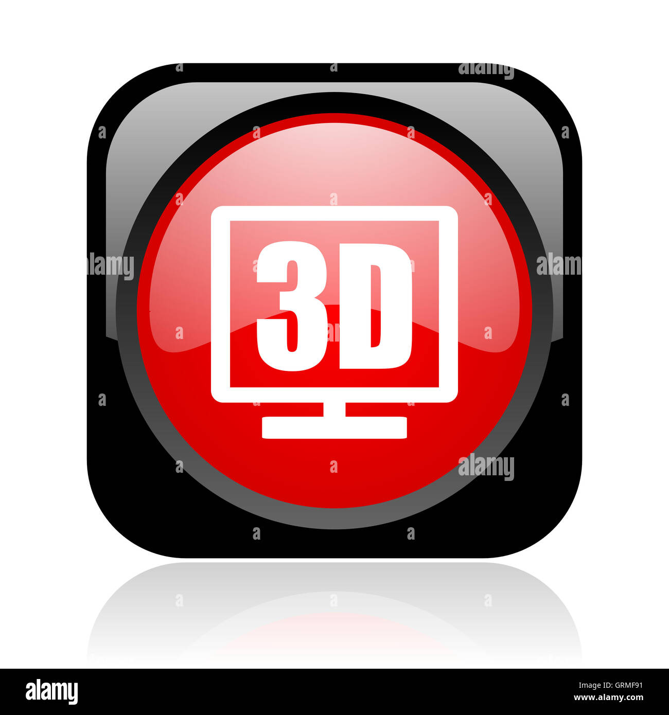 3d display black and red square web glossy icon Stock Photo - Alamy