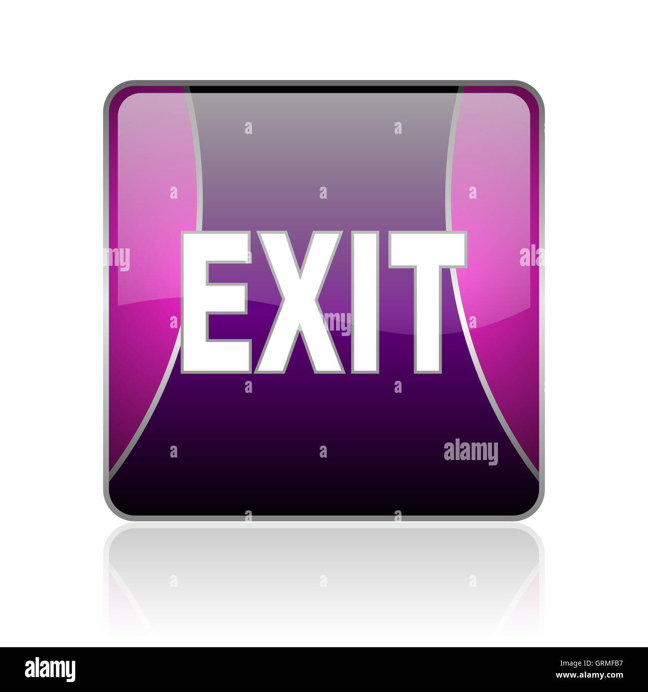 exit violet square web glossy icon Stock Photo - Alamy
