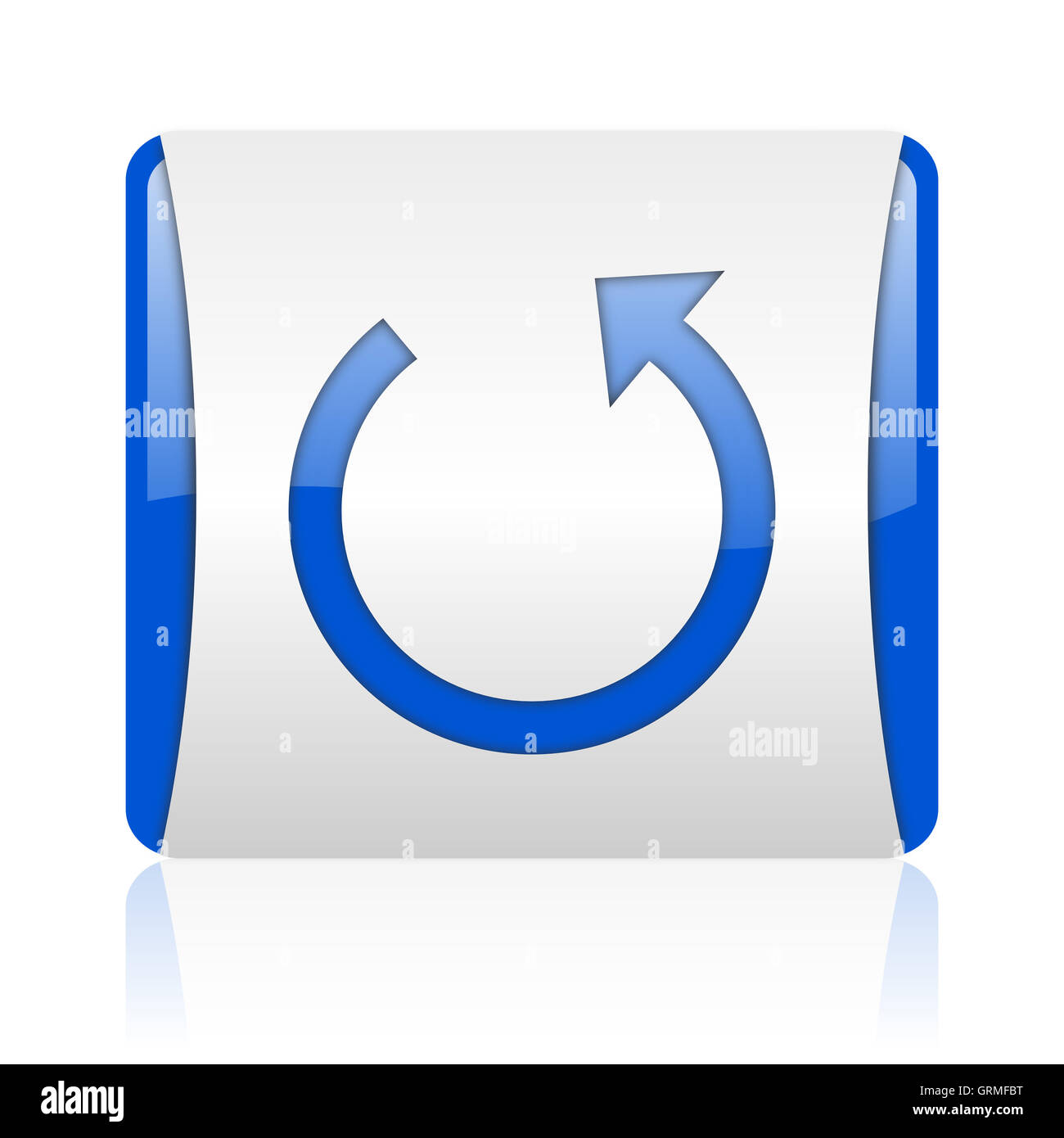 rotate blue square web glossy icon Stock Photo - Alamy