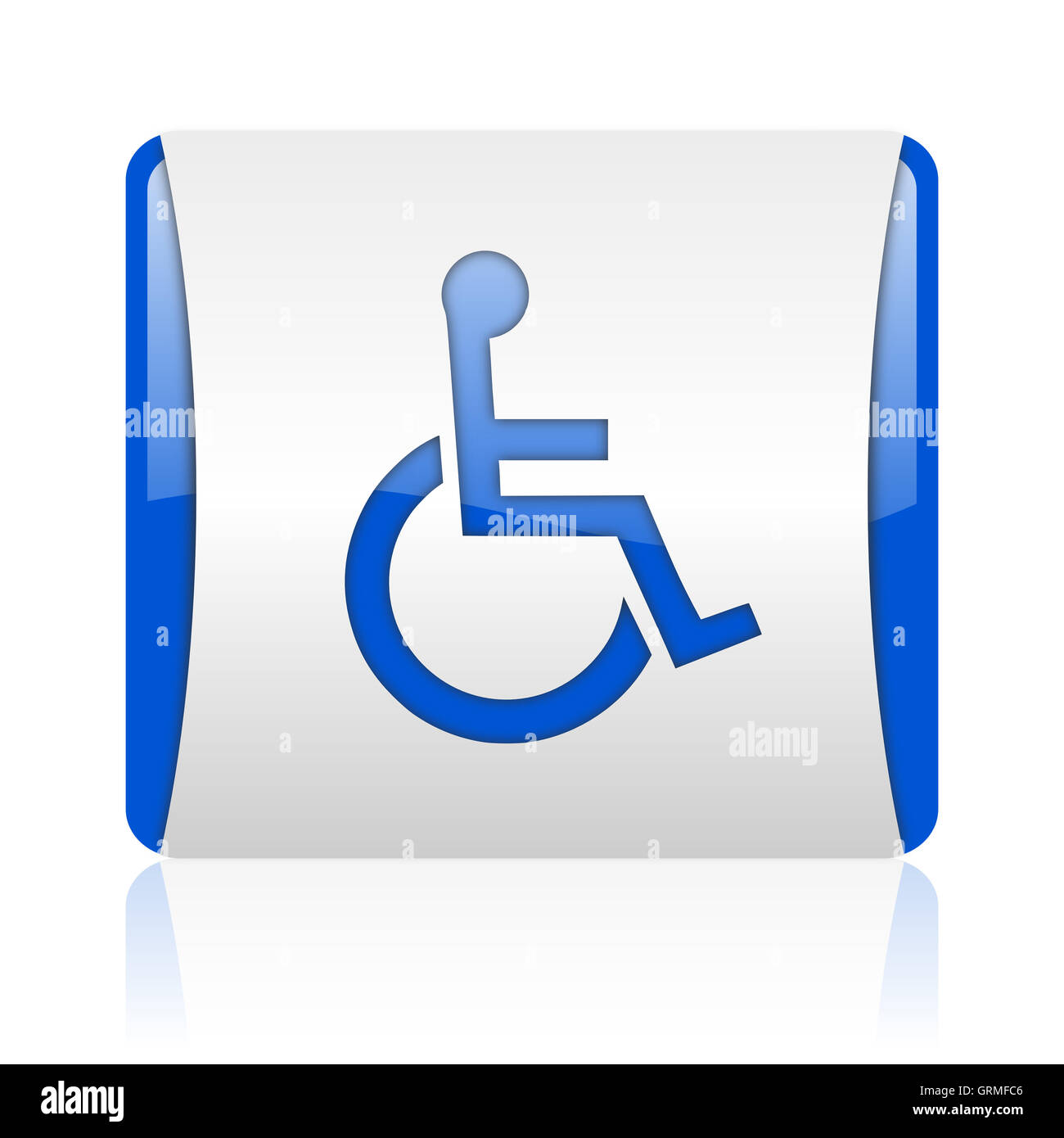accessibility blue square web glossy icon Stock Photo - Alamy