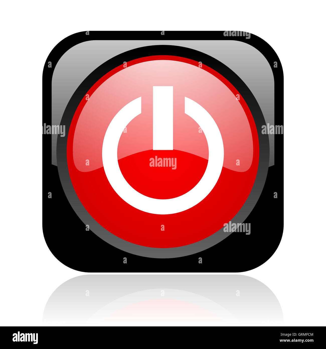 Red Power Button Square