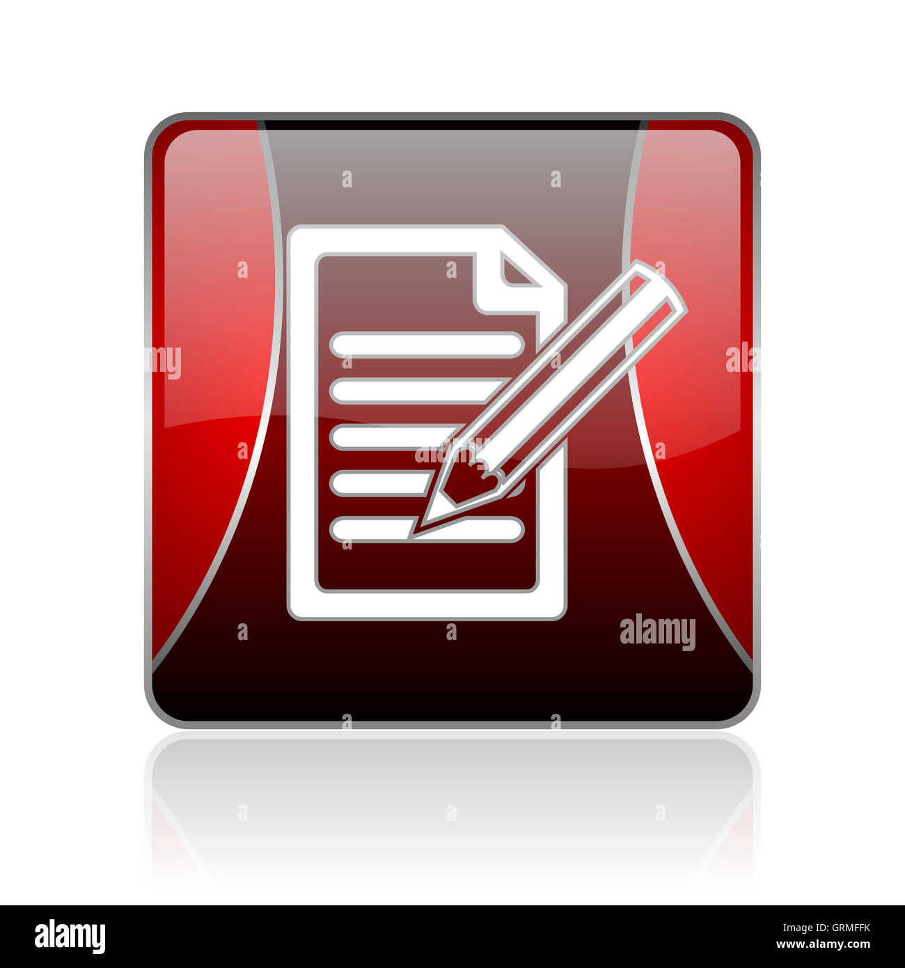 subscribe red square web glossy icon Stock Photo - Alamy