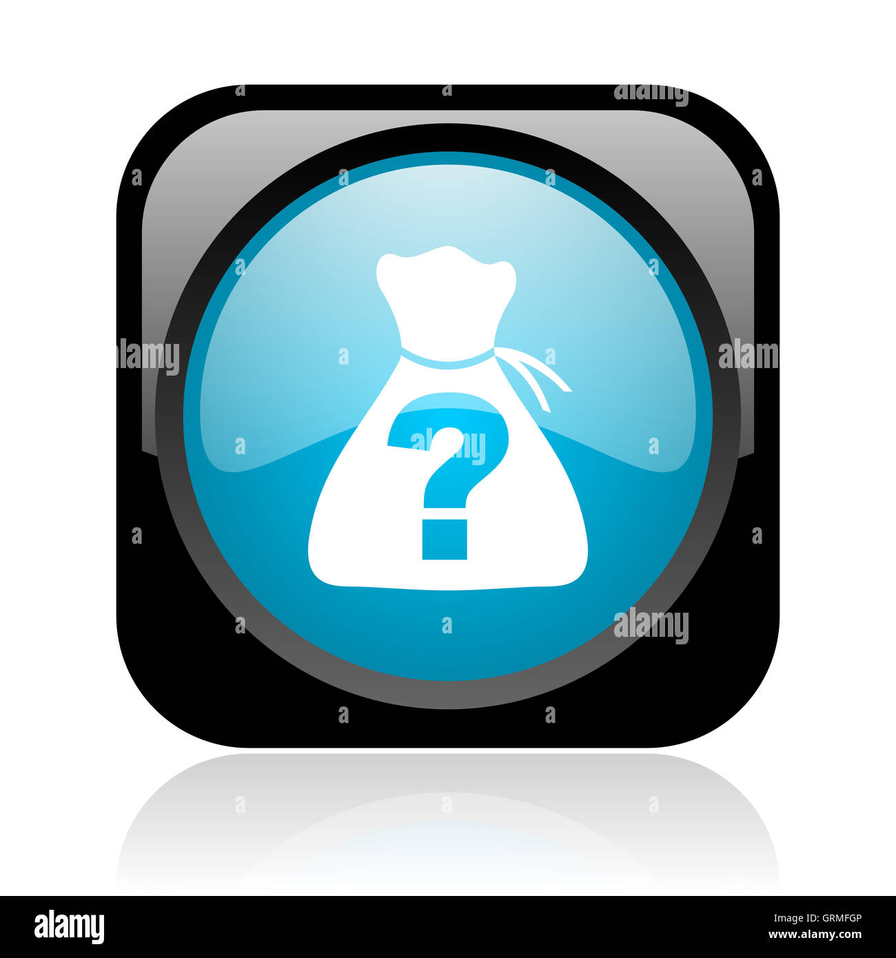 riddle black and blue square web glossy icon Stock Photo - Alamy