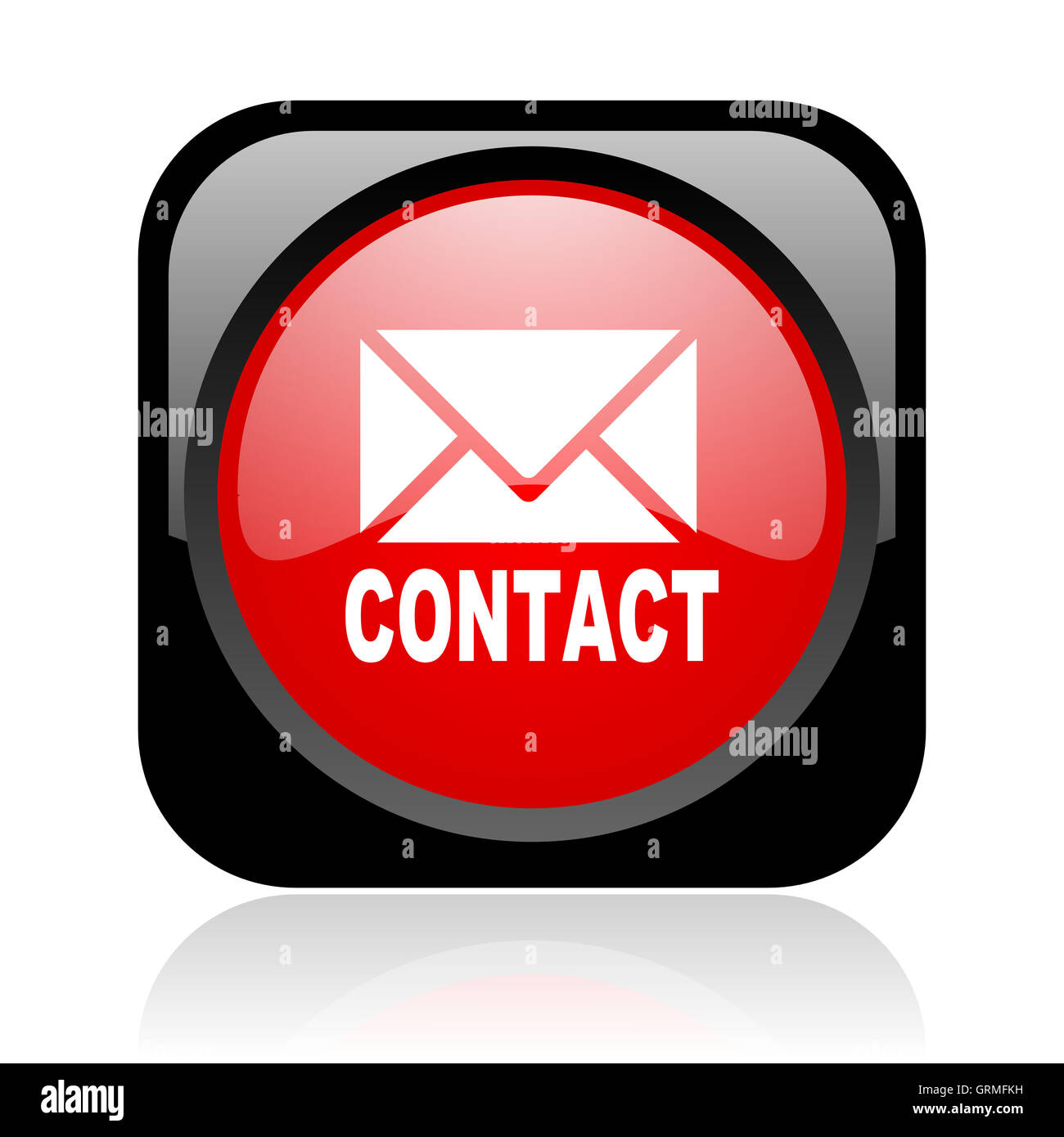 contact black and red square web glossy icon Stock Photo - Alamy