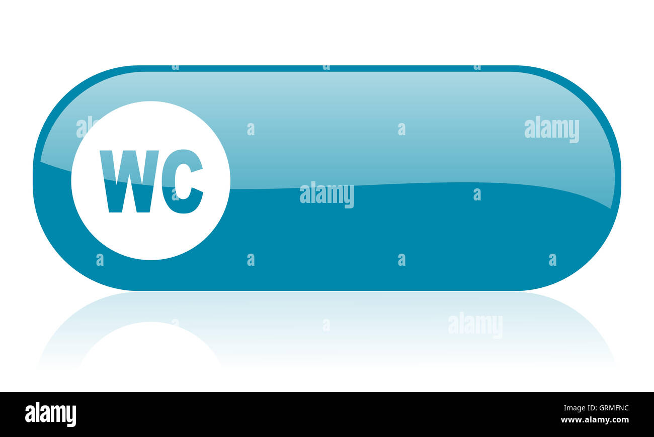 wc blue web glossy icon Stock Photo - Alamy