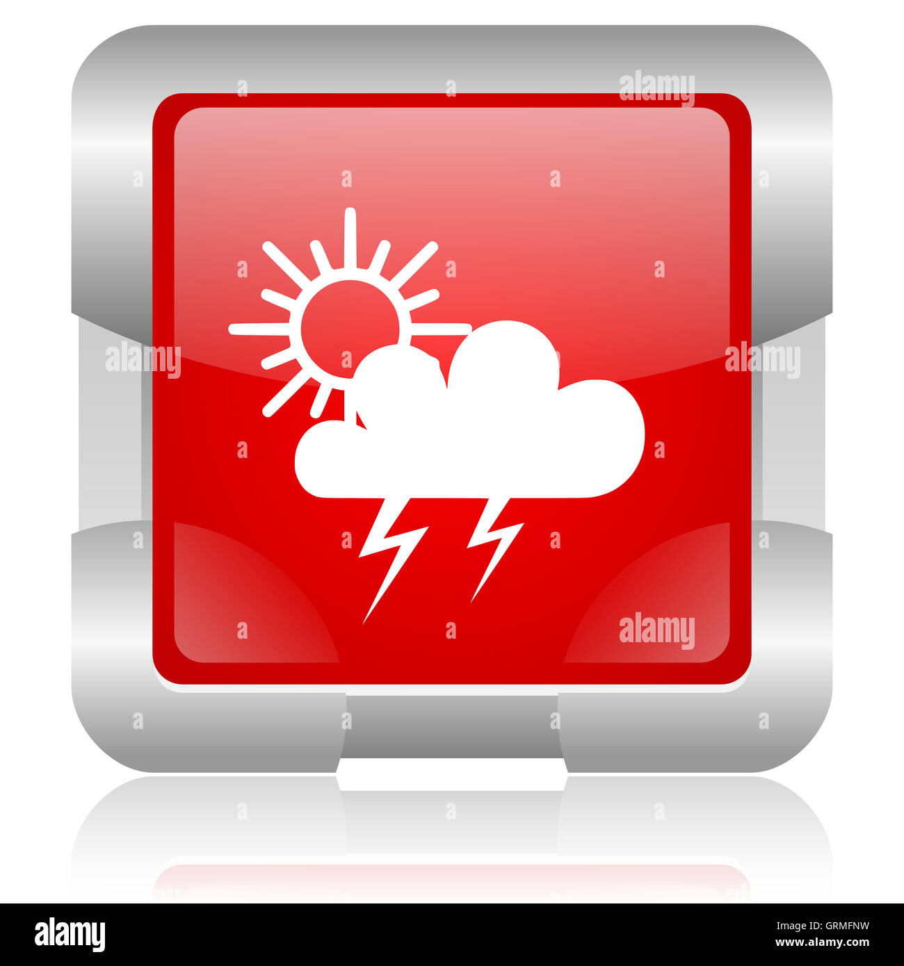 weather forecast red square web glossy icon Stock Photo - Alamy