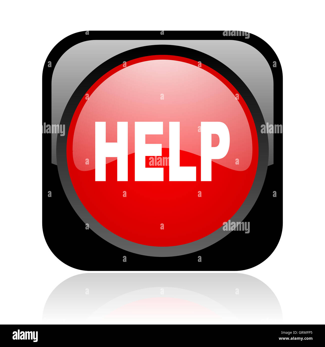 help black and red square web glossy icon Stock Photo - Alamy