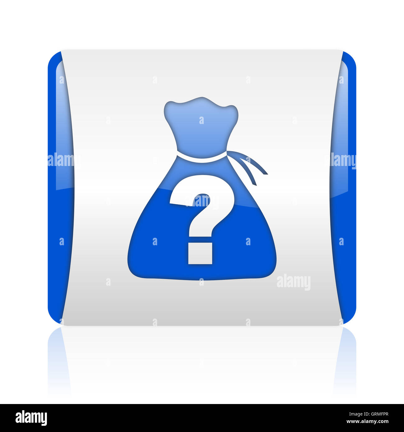 riddle blue square web glossy icon Stock Photo - Alamy