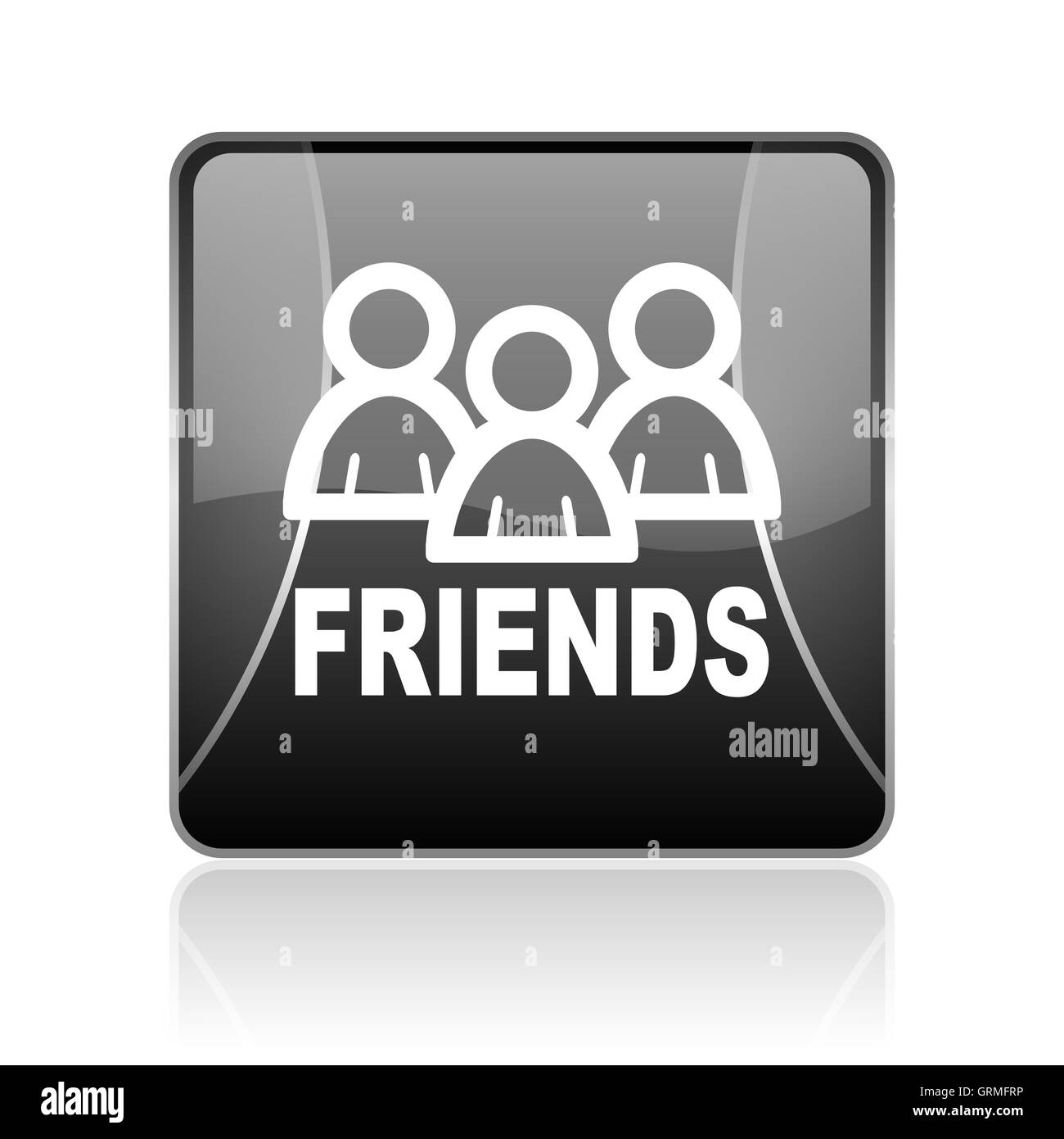 Friendship group icon black glossy Black and White Stock Photos ...