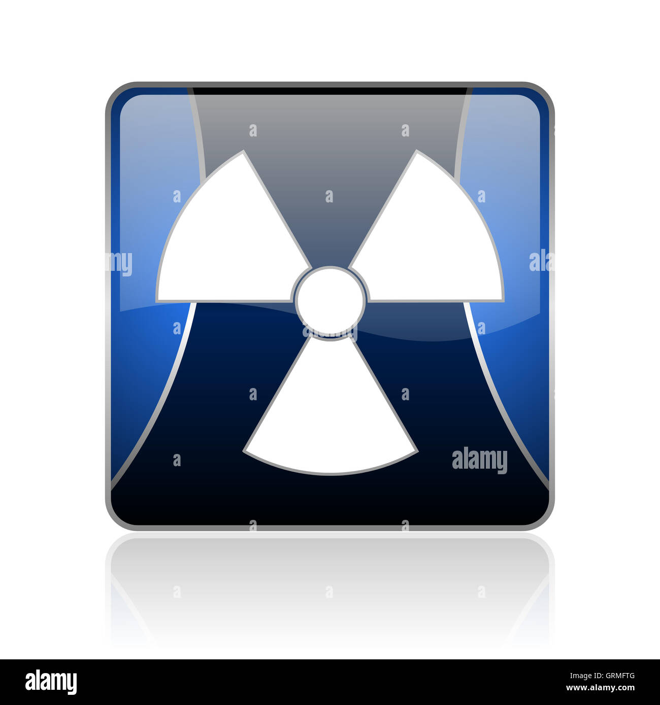 radiation blue square web glossy icon Stock Photo - Alamy