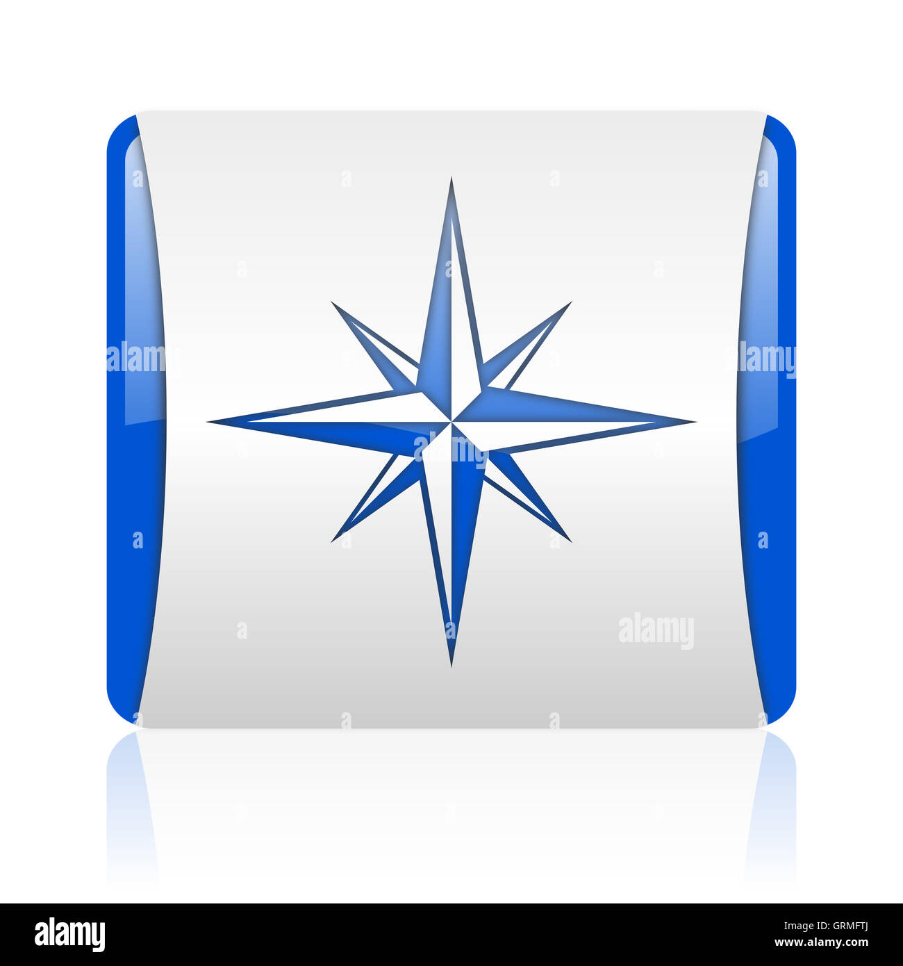 compass blue square web glossy icon Stock Photo - Alamy