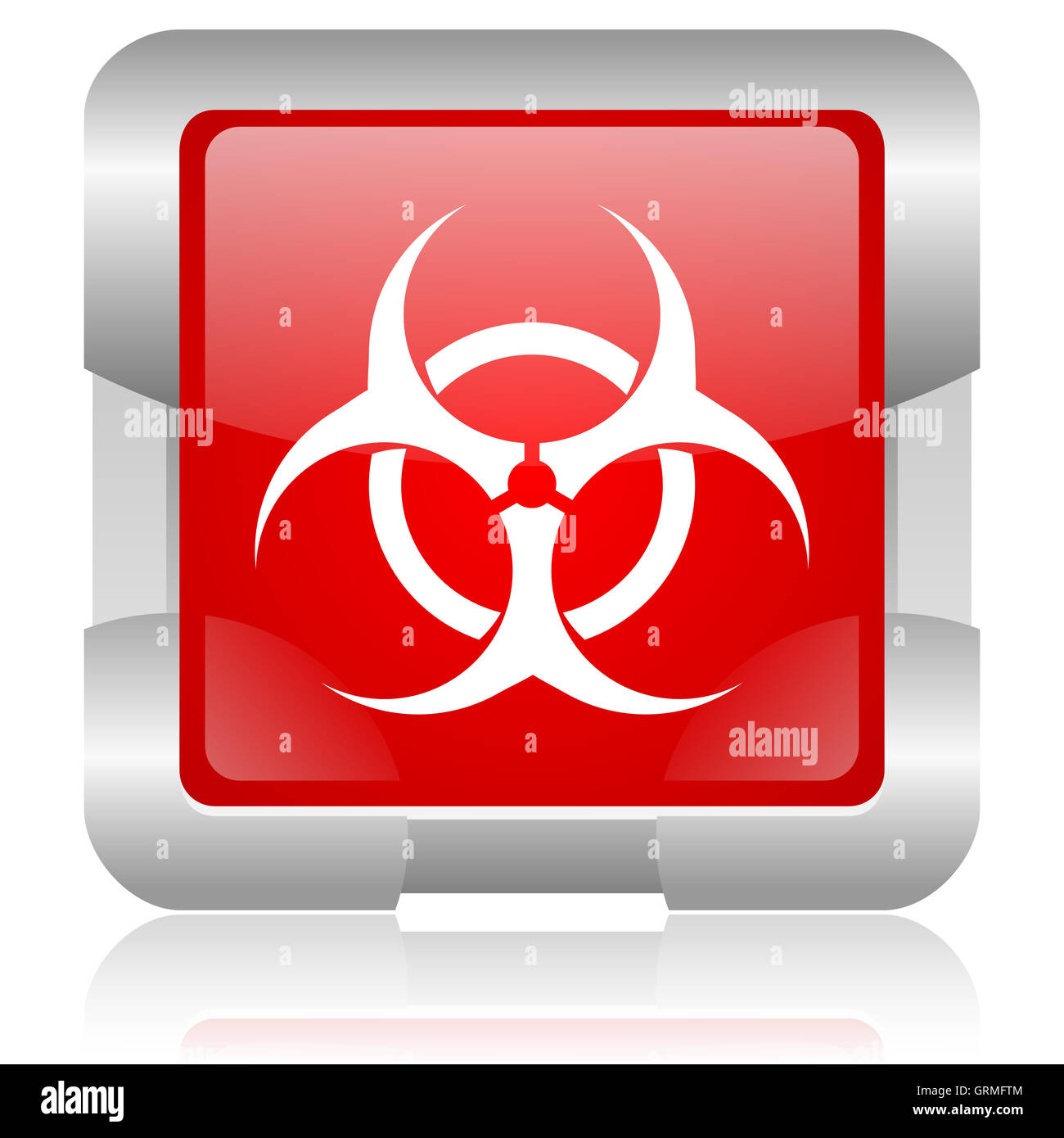 virus red square web glossy icon Stock Photo - Alamy