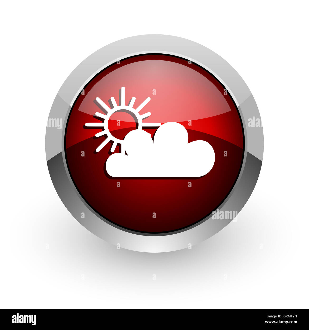 weather forecast red circle web glossy icon Stock Photo - Alamy