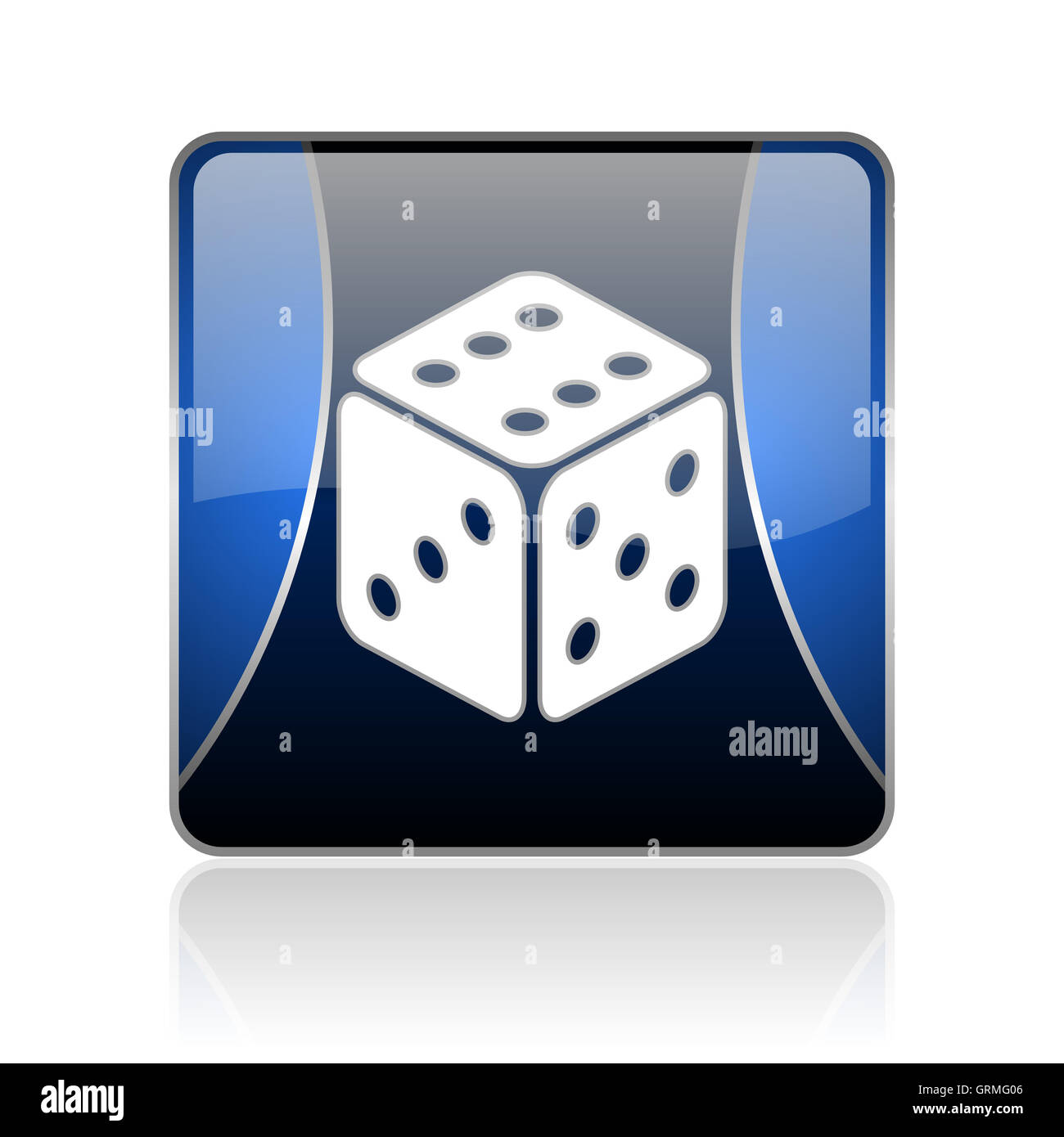 dice blue square web glossy icon Stock Photo - Alamy