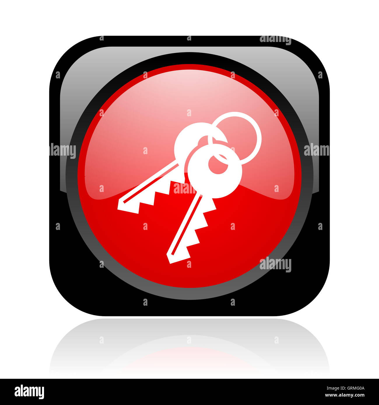 keys black and red square web glossy icon Stock Photo - Alamy