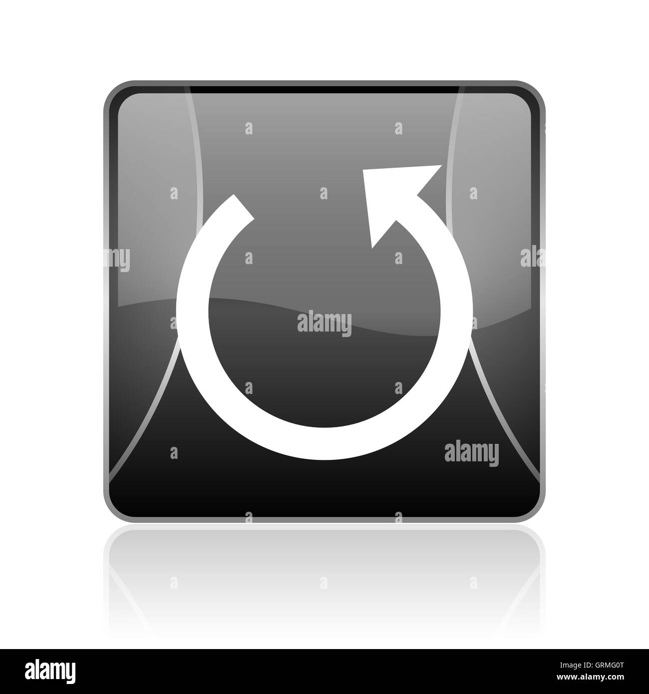 rotate black square web glossy icon Stock Photo - Alamy
